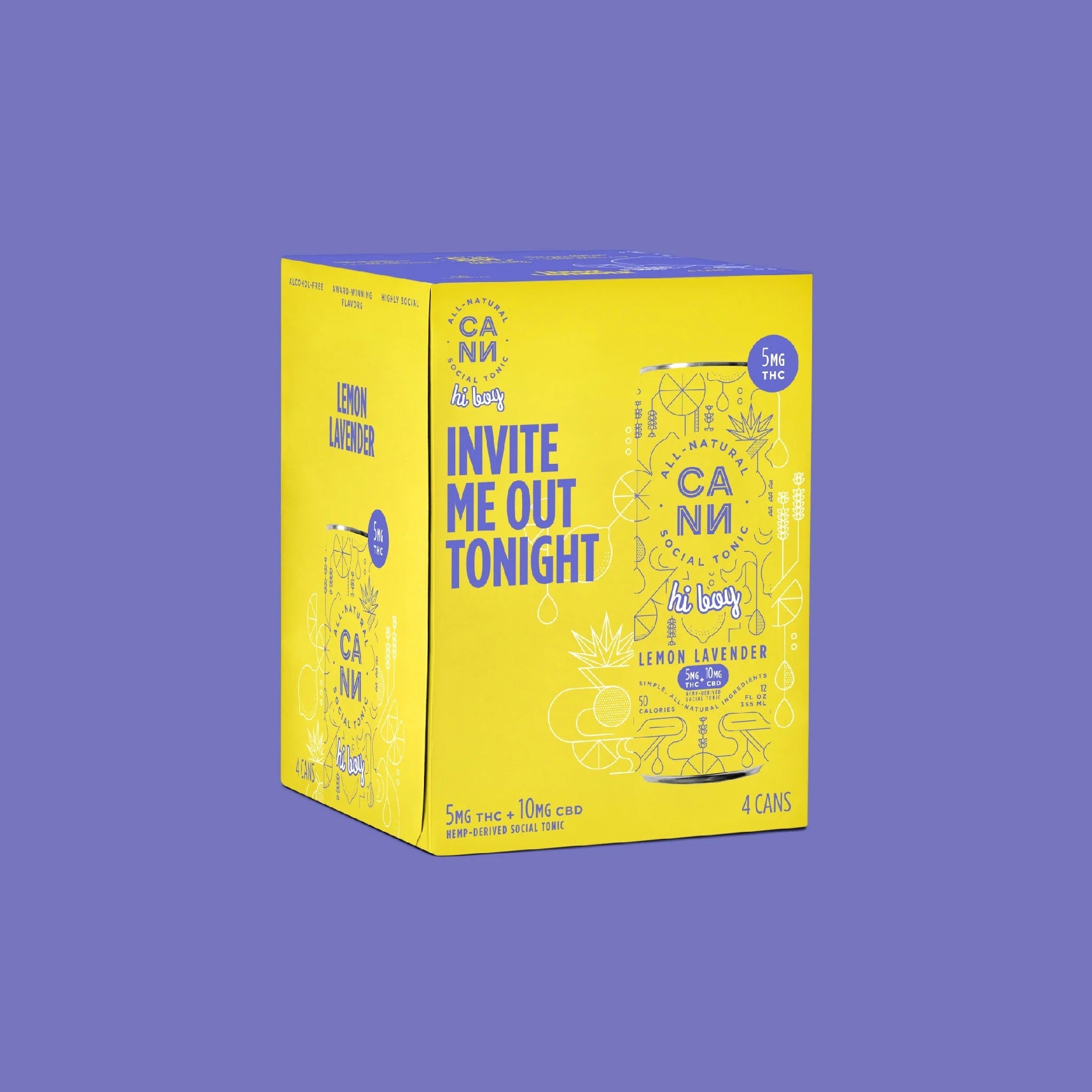 CANN Hi Boy Cannabis-Infused Social Tonic 5mg THC/10mg CBD (4-pack ...